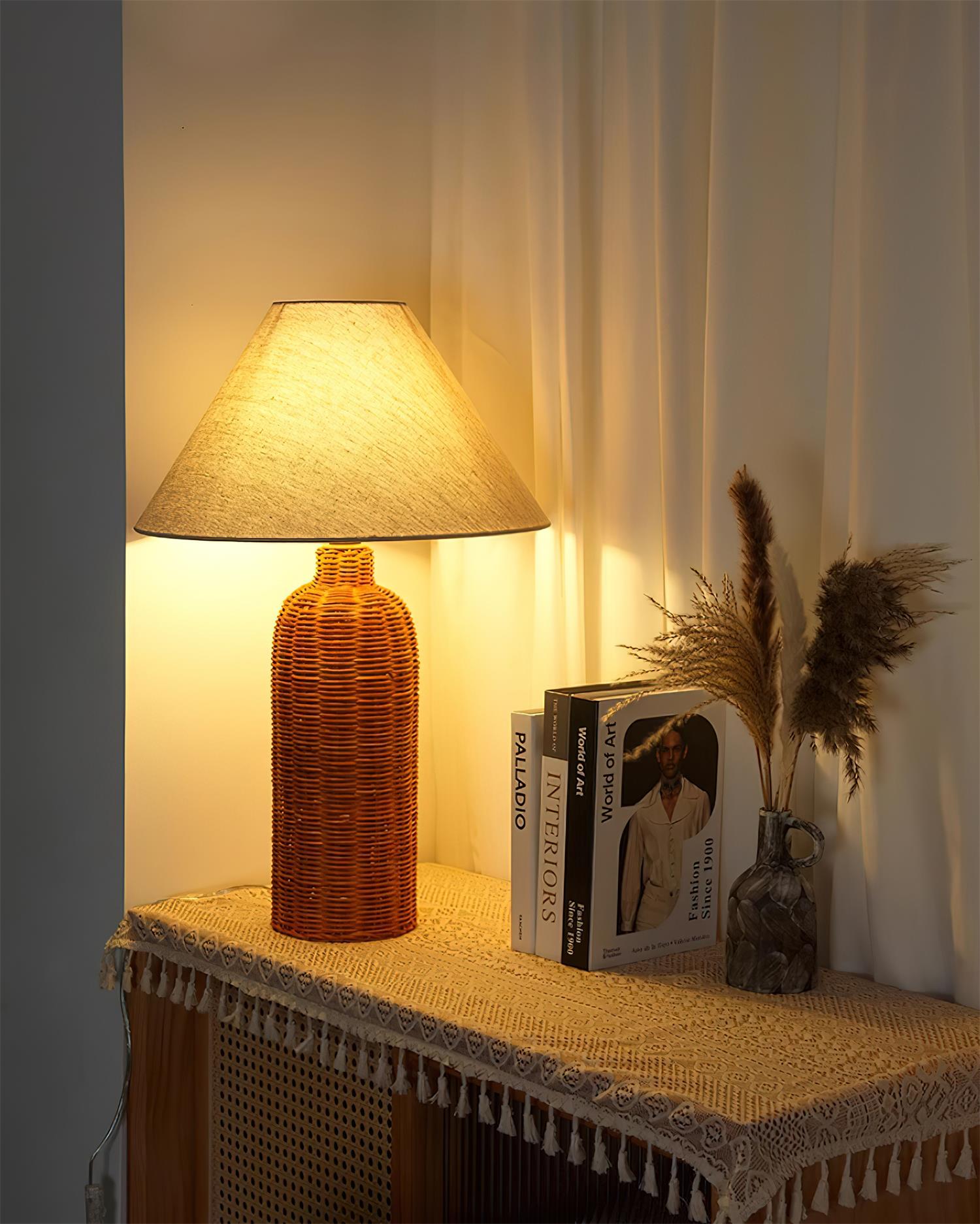 Braxton Rattan Table Lamp - Docos