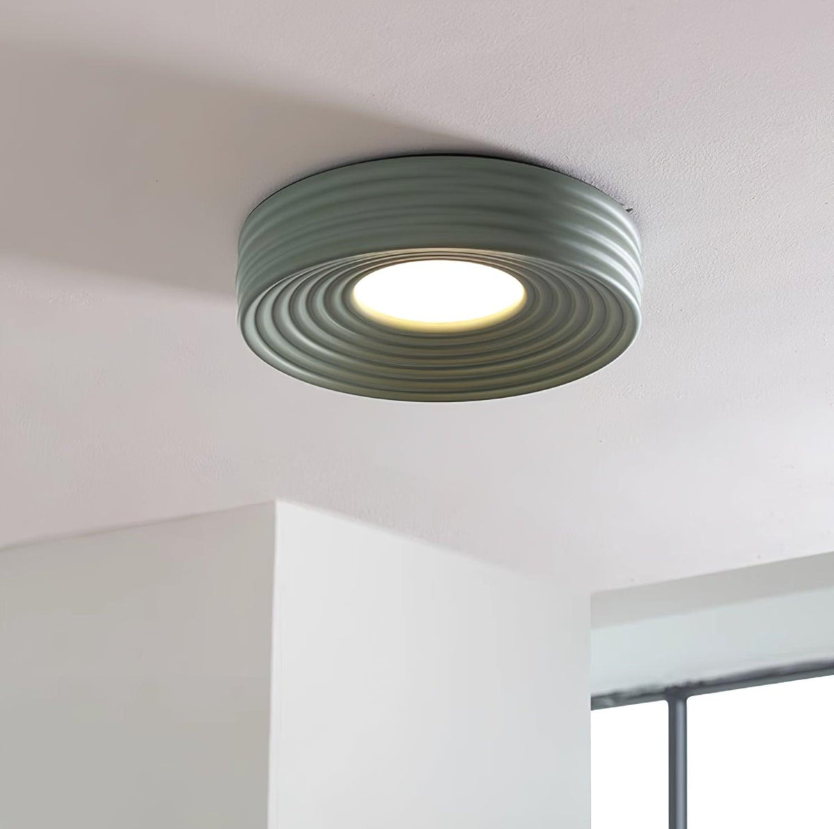 Cream Ribbed Ceiling Light - Docos