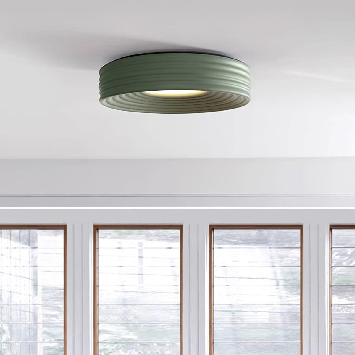 Cream Ribbed Ceiling Light - Docos