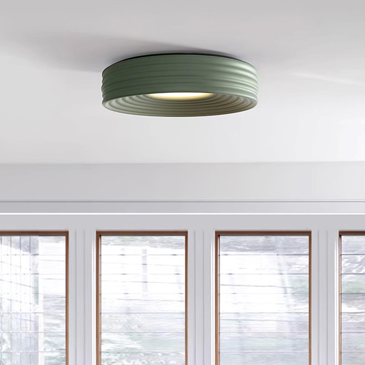 Cream Ribbed Ceiling Light - Docos