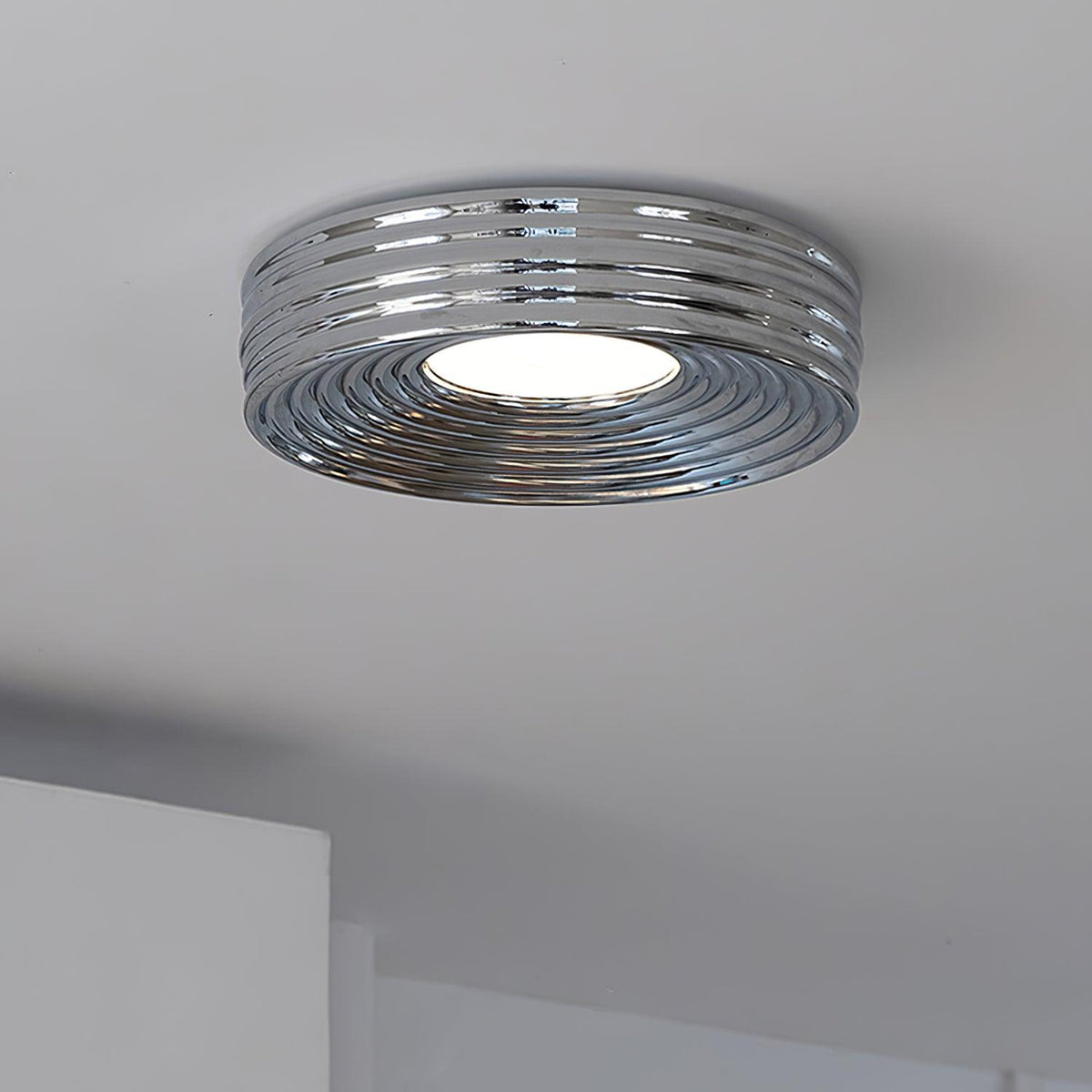Cream Ribbed Ceiling Light - Docos