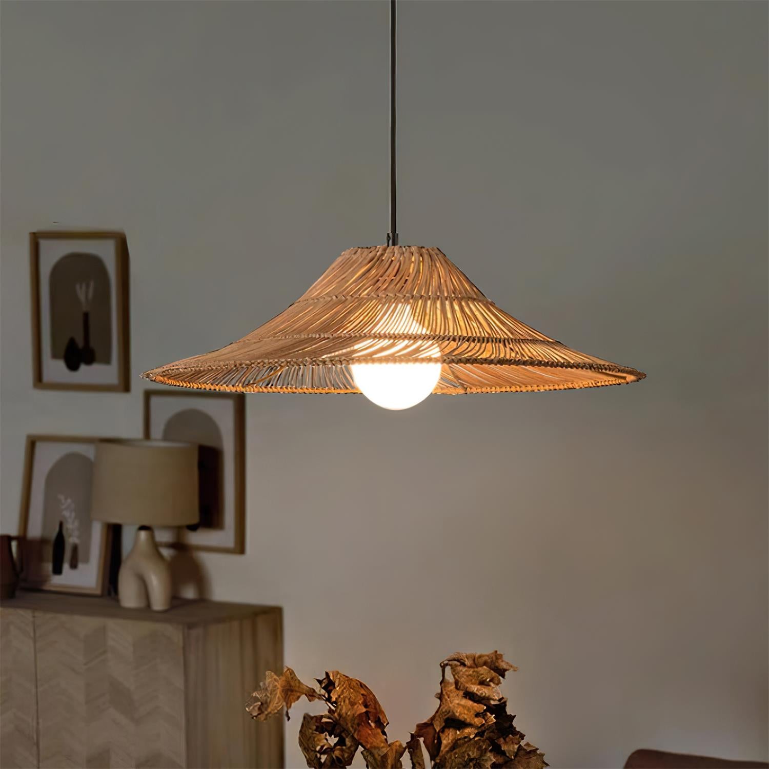 Elisa Rattan Pendant Lamp - Docos