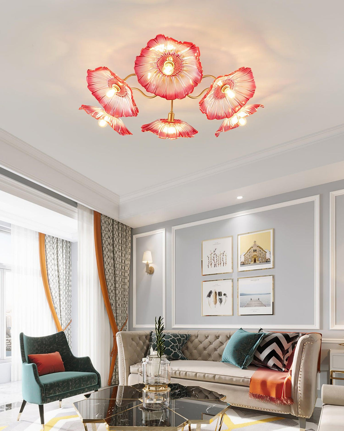 Murano Glass Flowers Ceiling Light - Docos