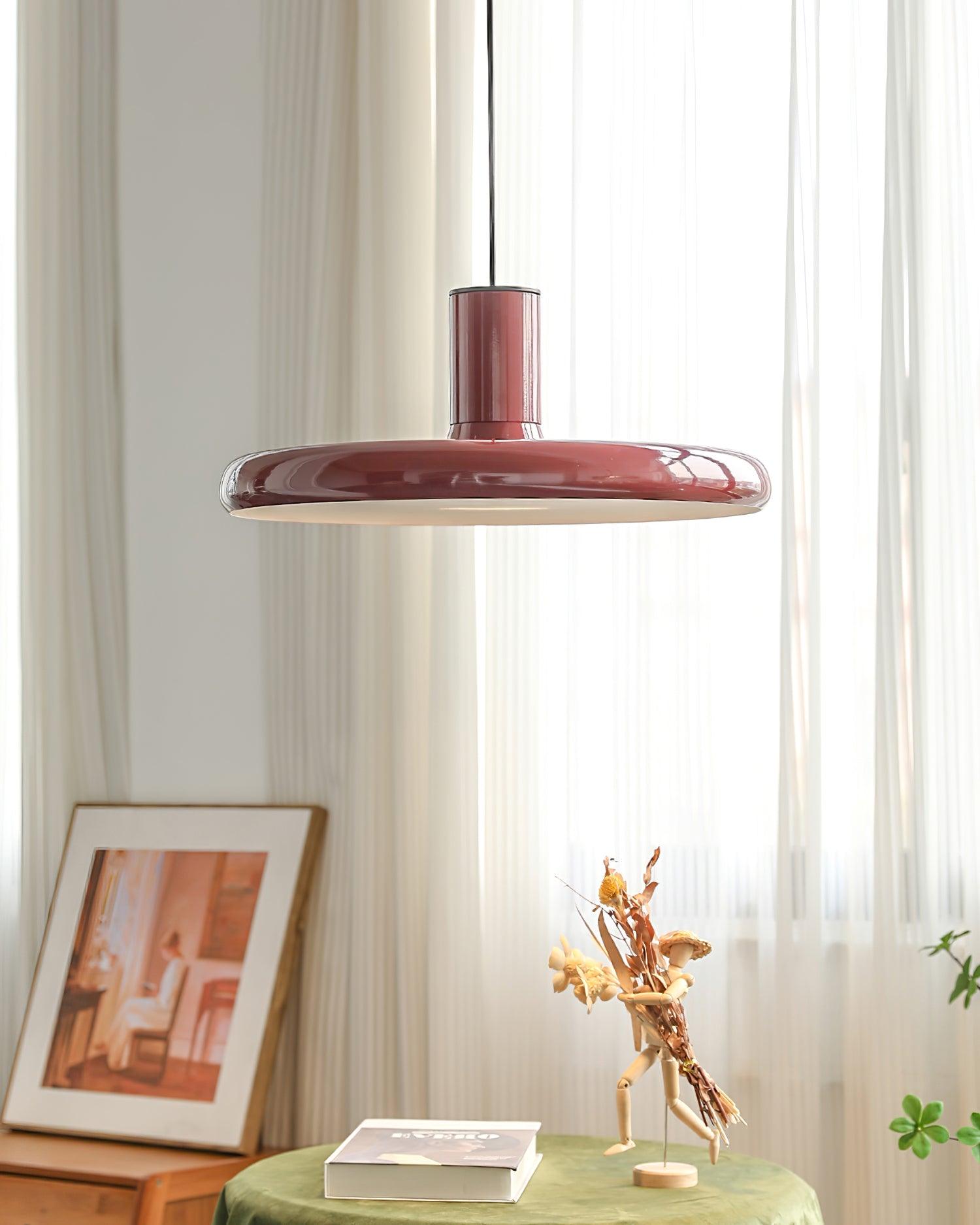 Red Frisbee Pendant Lamp 18.9″- 10.6″ - Docos