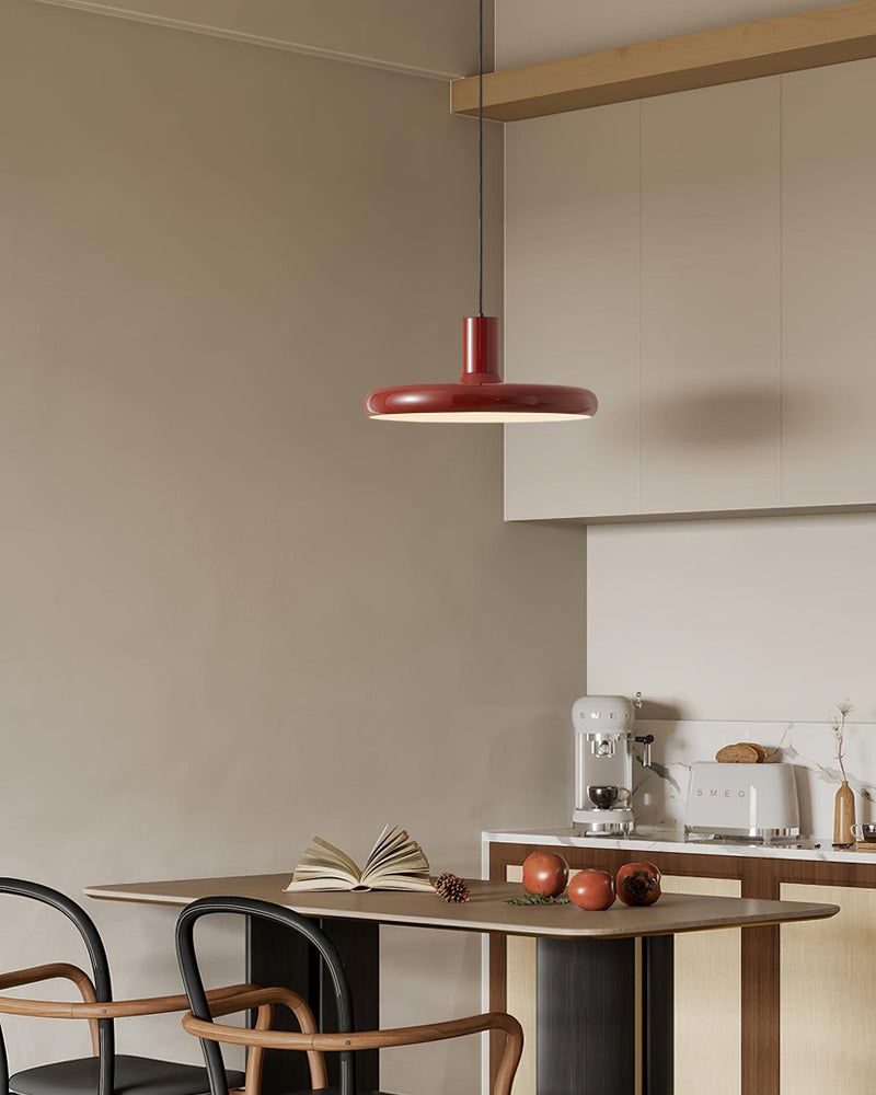 Red Frisbee Pendant Lamp 18.9″- 10.6″ - Docos