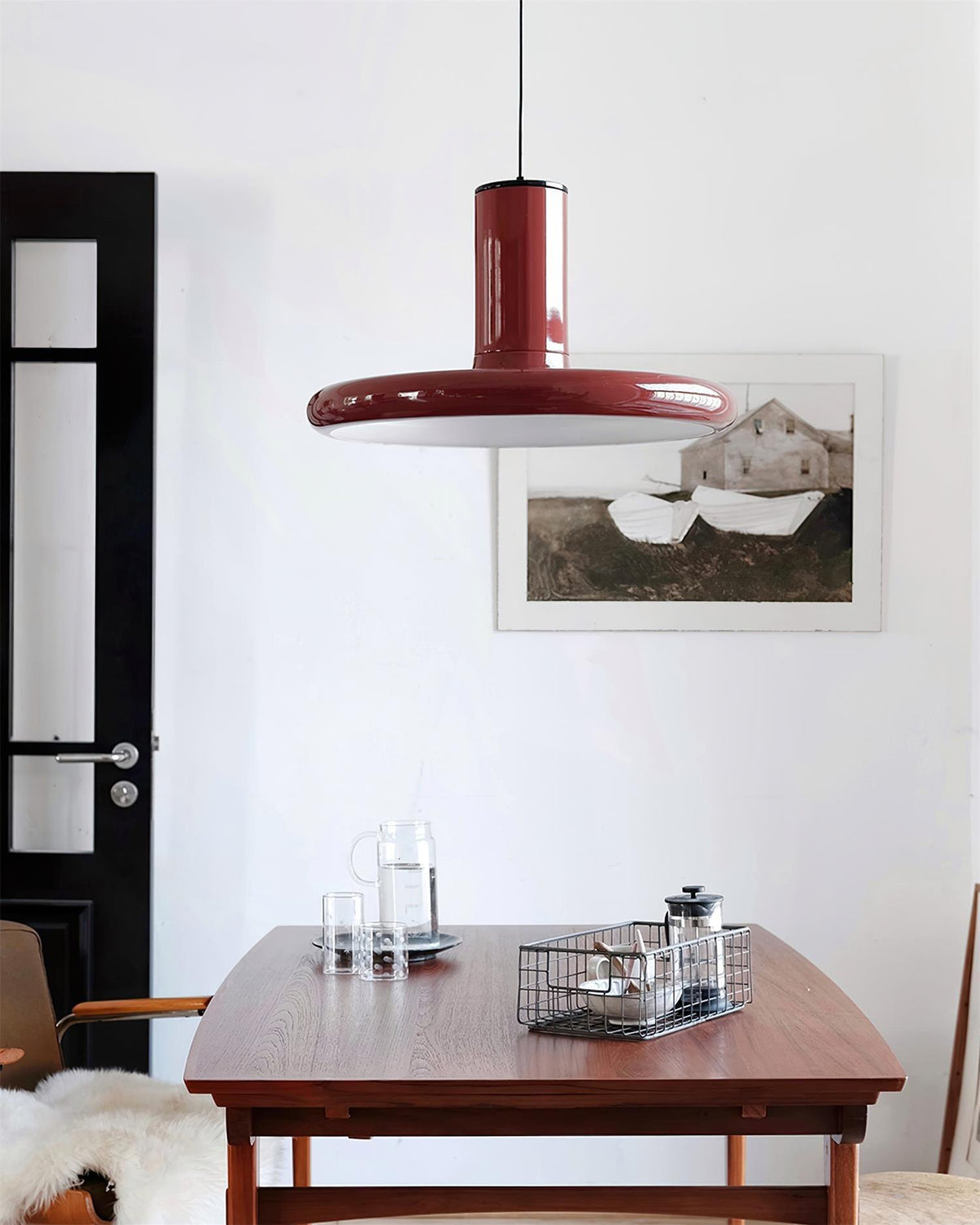 Red Frisbee Pendant Lamp 18.9″- 10.6″ - Docos