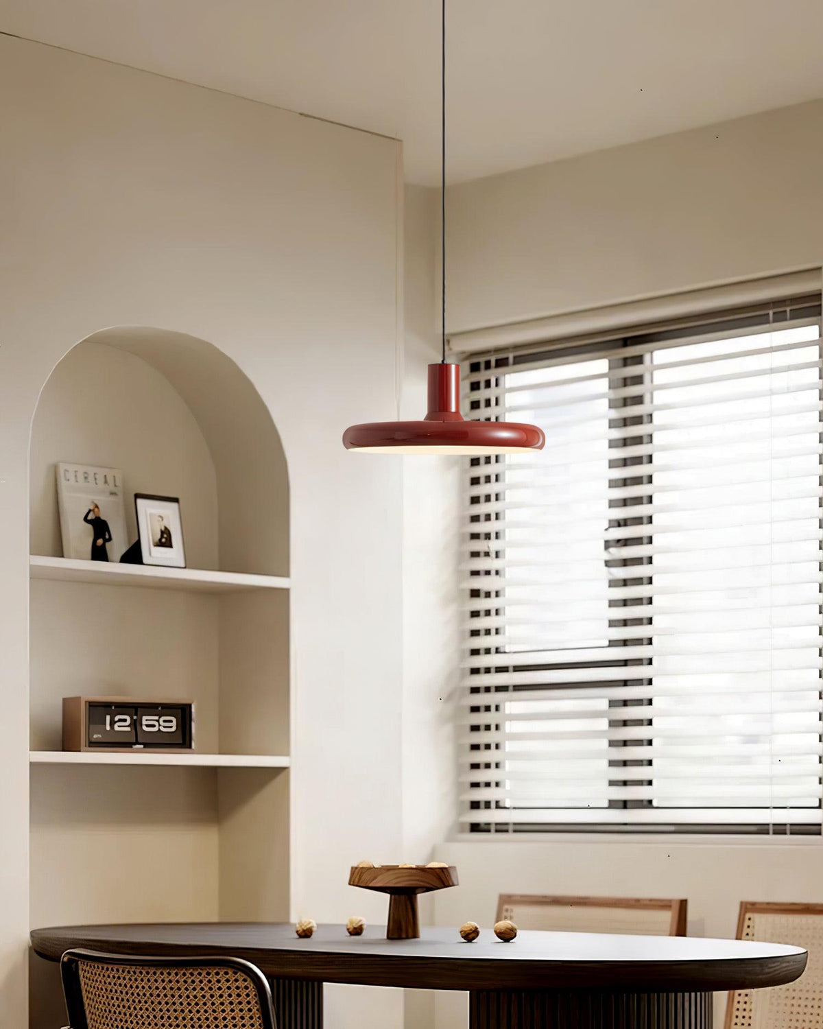 Red Frisbee Pendant Lamp 18.9″- 10.6″ - Docos