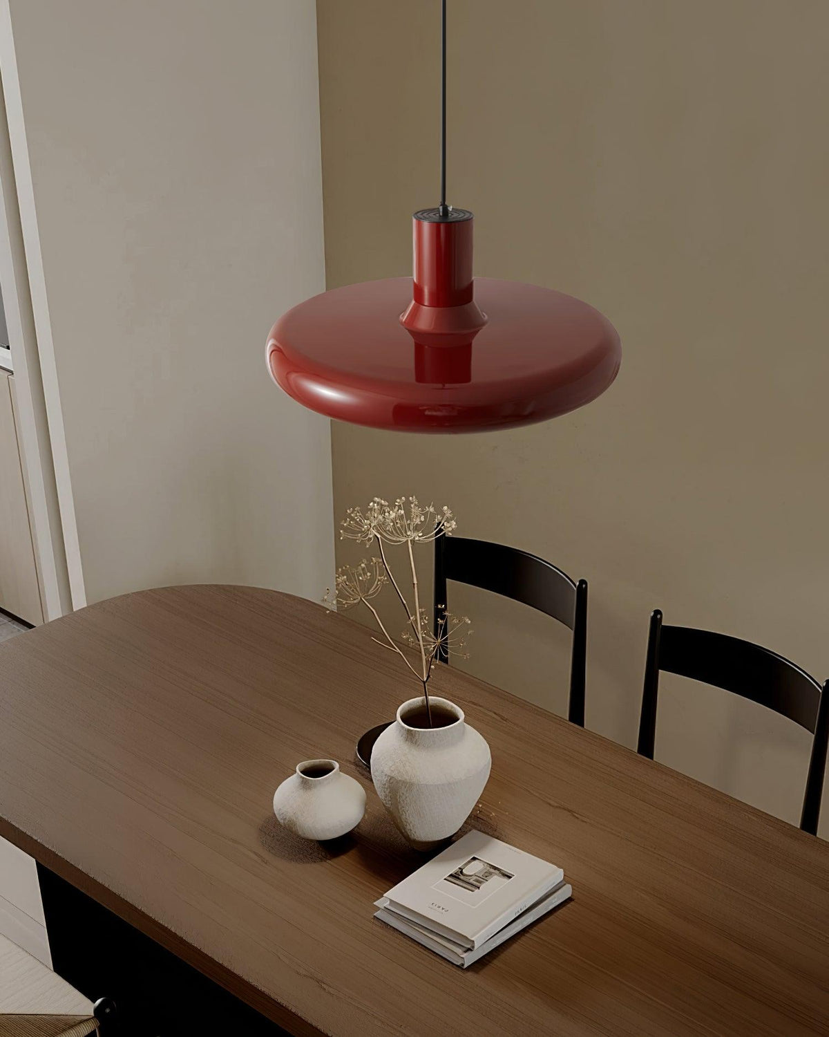 Red Frisbee Pendant Lamp 18.9″- 10.6″ - Docos